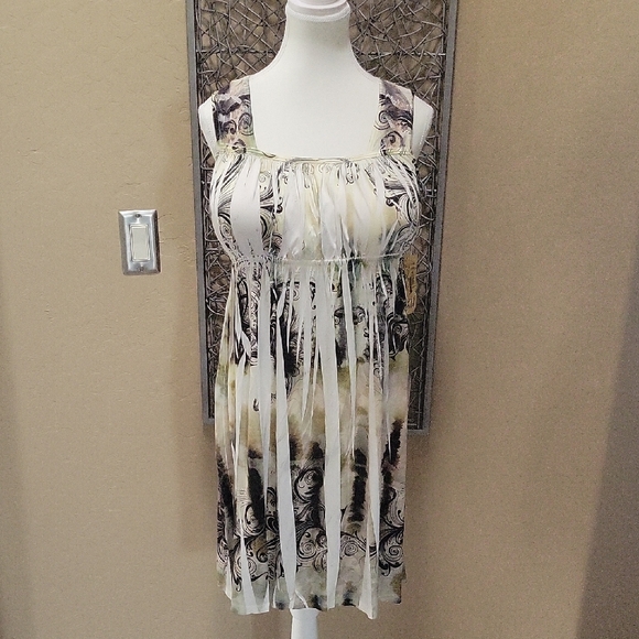 ONE WORLD | Dresses | One World Black And Cream Midi Dress | Poshmark